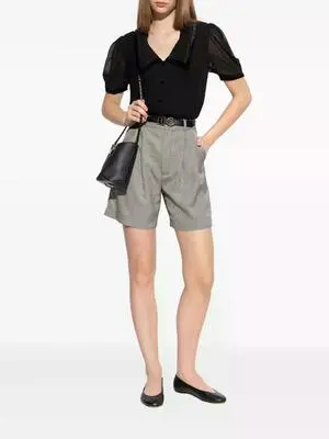 FRAME Velvet-trim Blouse