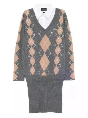Retrofete Ornella Argyle-pattern Embellished Mini Dress