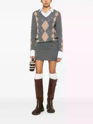 Retrofete Ornella Argyle-pattern Embellished Mini Dress