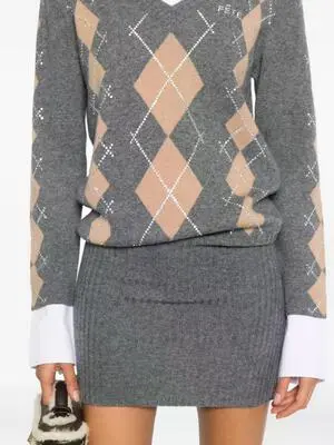 Retrofete Ornella Argyle-pattern Embellished Mini Dress