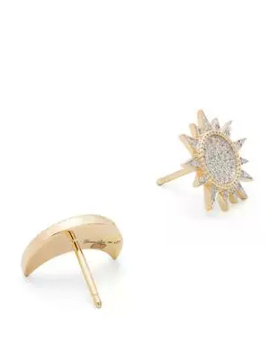 Yvonne Léon 18kt Yellow Soleil & Lune Diamond Stud Earrings