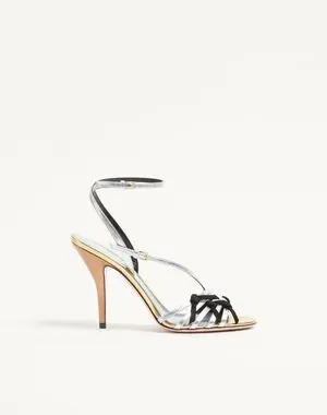 Valentino Garavani Nodine 100mm Sandal Gold/silver