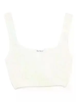 ELY ELY Ribbed Knit Top - White