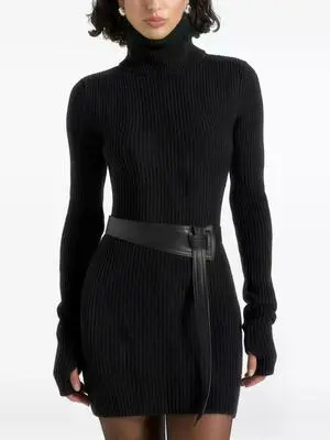 Manière De Voir Kalia Turtleneck Knitted Mini Dress - Black