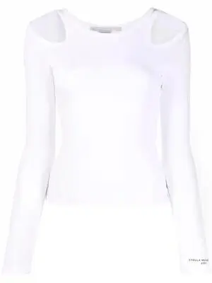 Stella McCartney Cut-out Long-sleeve Top - White