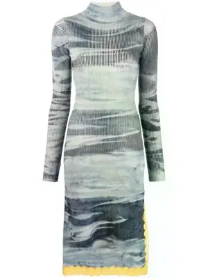 DIESEL® Tie-dye Ribbed-knit Dress