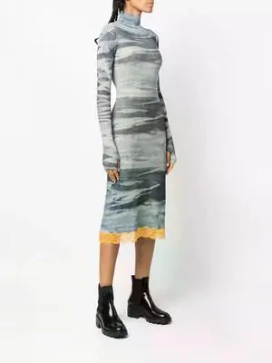 DIESEL® Tie-dye Ribbed-knit Dress