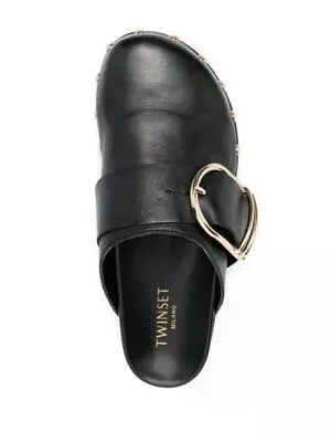 TWINSET Buckle-fastened Leather Mules