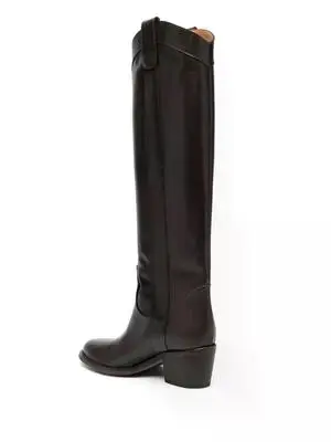 VIA ROMA 15 Leather Knee-high Cowboy Boots
