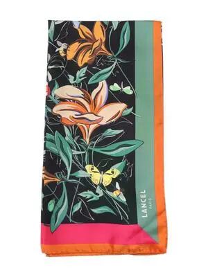 LANCEL Floral-print Scarf - Black