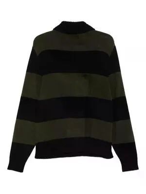 Simone Rocha Striped Embellished-collar Polo Shirt