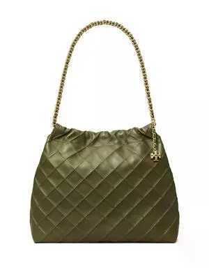 Tory Burch Fleming Quilted Tote Bag - Green