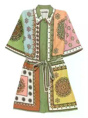 ALEMAIS Contina Printed Mini Dress - Green