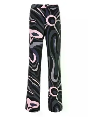 Emilio Pucci Printed Silk Trousers - Black