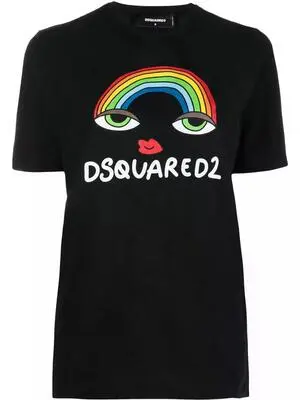 Dsquared2 Rainbow Logo Cotton T-shirt