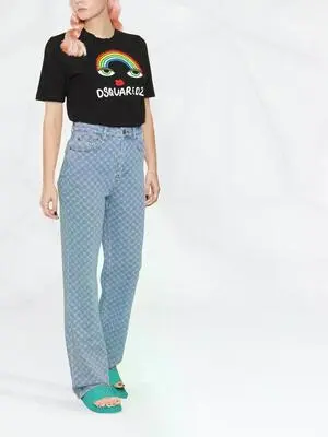 Dsquared2 Rainbow Logo Cotton T-shirt