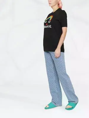 Dsquared2 Rainbow Logo Cotton T-shirt