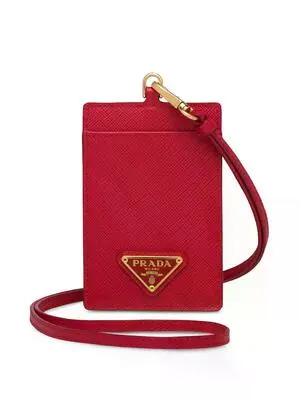 Prada Logo-plaque Lanyard Cardholder - Red