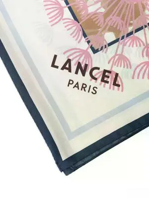 LANCEL Floral-print Scarf - Neutrals
