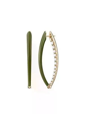 Melissa Kaye 18k Yellow Medium Cristina Diamond Hoop Earrings - Gold