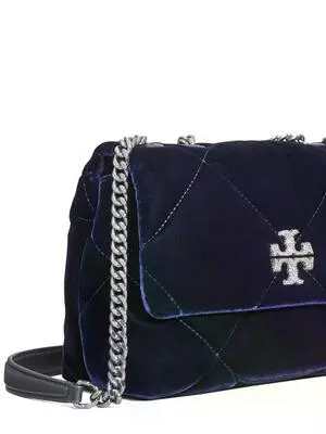 Tory Burch Kira Diamond-quilted Velvet Shoulder Bag - Blue