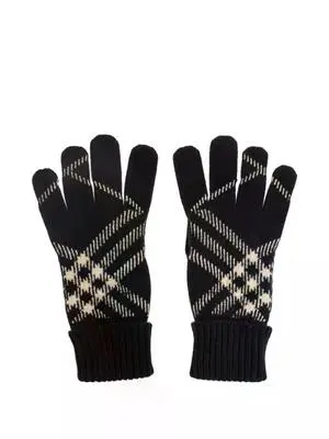 Burberry Patterned Ribbed Gloves