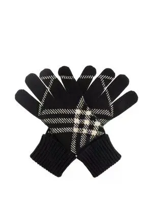 Burberry Patterned Ribbed Gloves