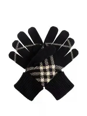 Burberry Patterned Ribbed Gloves