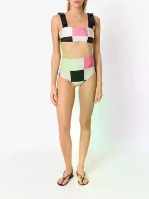 ADRIANA DEGREAS Checked Print Bikini Set