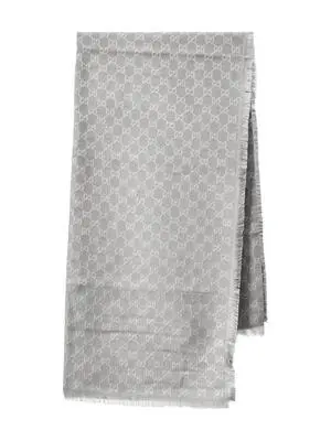 Gucci Monogram-pattern Scarf - Grey