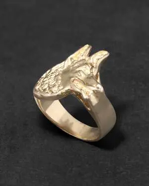 Alexis Bittar Vintage 1970s German Shepherd Ring - Gold