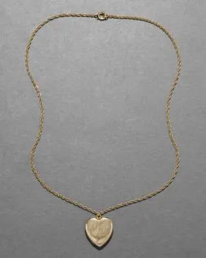 Alexis Bittar Antique 1920s 14k Tri-color Heart Locket Necklace