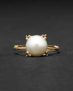 Alexis Bittar Vintage 18k And Natural Pearl Ring - Gold