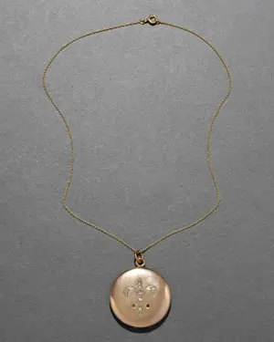 Alexis Bittar Antique Victorian Fleur De Lis Locket Necklace - Gold