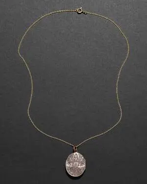 Alexis Bittar Antique Victorian Hand-etched Locket Necklace