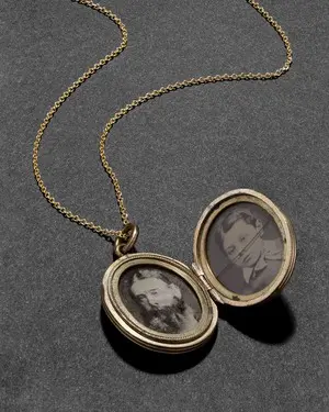 Alexis Bittar Antique Victorian Hand-etched Locket Necklace