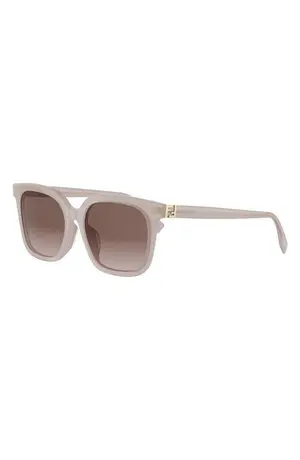 Fendi Forever 56mm Gradient Square Sunglasses - Shiny Light Brown/brown