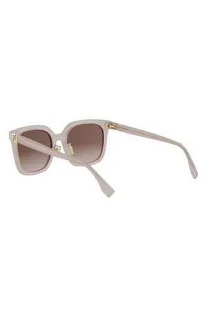 Fendi Forever 56mm Gradient Square Sunglasses - Shiny Light Brown/brown