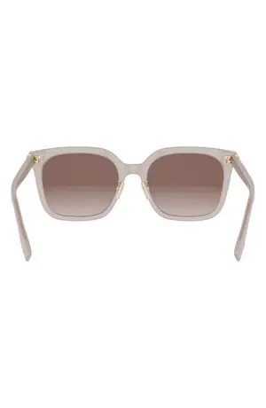 Fendi Forever 56mm Gradient Square Sunglasses - Shiny Light Brown/brown