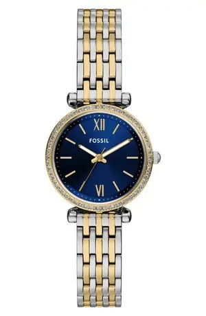 Fossil Carlie Mini Two-tone Bracelet Watch - Two Tone Blue