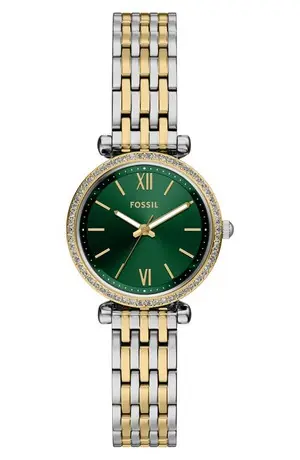 Fossil Carlie Mini Two-tone Bracelet Watch - Two Tone Green