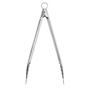 CUISIPRO 16 Inch Stainless Steel Locking Tongs - Silver