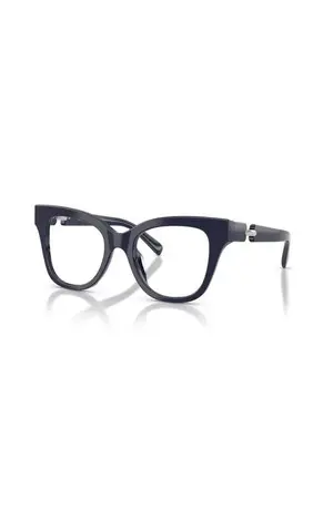 Tory Burch 50mm Cat Eye Optical Glasses - Blue