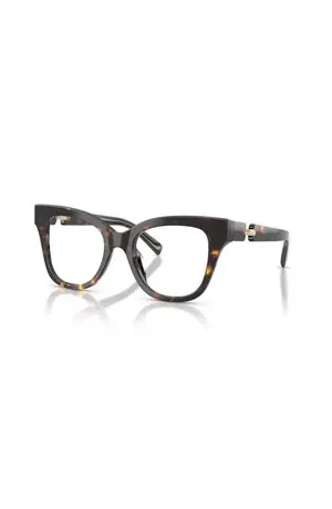 Tory Burch 50mm Cat Eye Optical Glasses - Tortoise