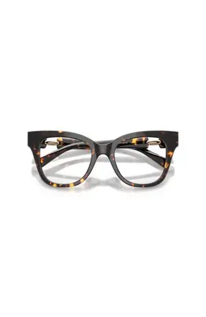 Tory Burch 50mm Cat Eye Optical Glasses - Tortoise