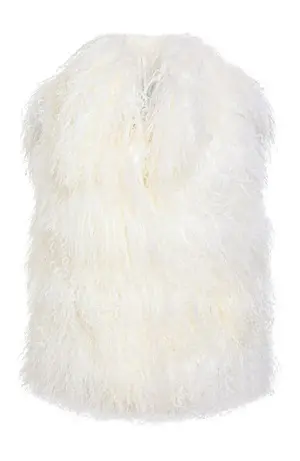 Gorski Genuine Shearling Vest - White