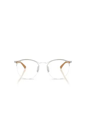 Ray-ban 52mm Round Optical Glasses - Silver