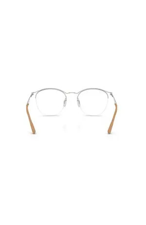 Ray-ban 52mm Round Optical Glasses - Silver