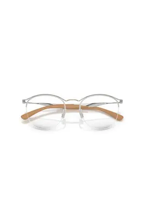 Ray-ban 52mm Round Optical Glasses - Silver