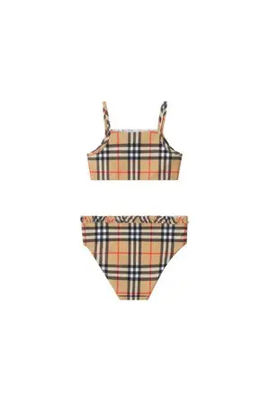 Burberry Ruffled Trim Check Bikini